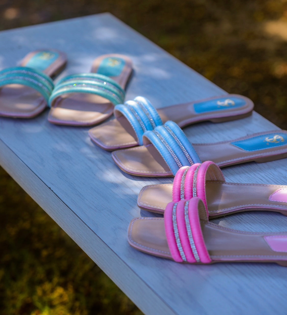 Icy Blue Diamantine flats – Shoe That Fits You