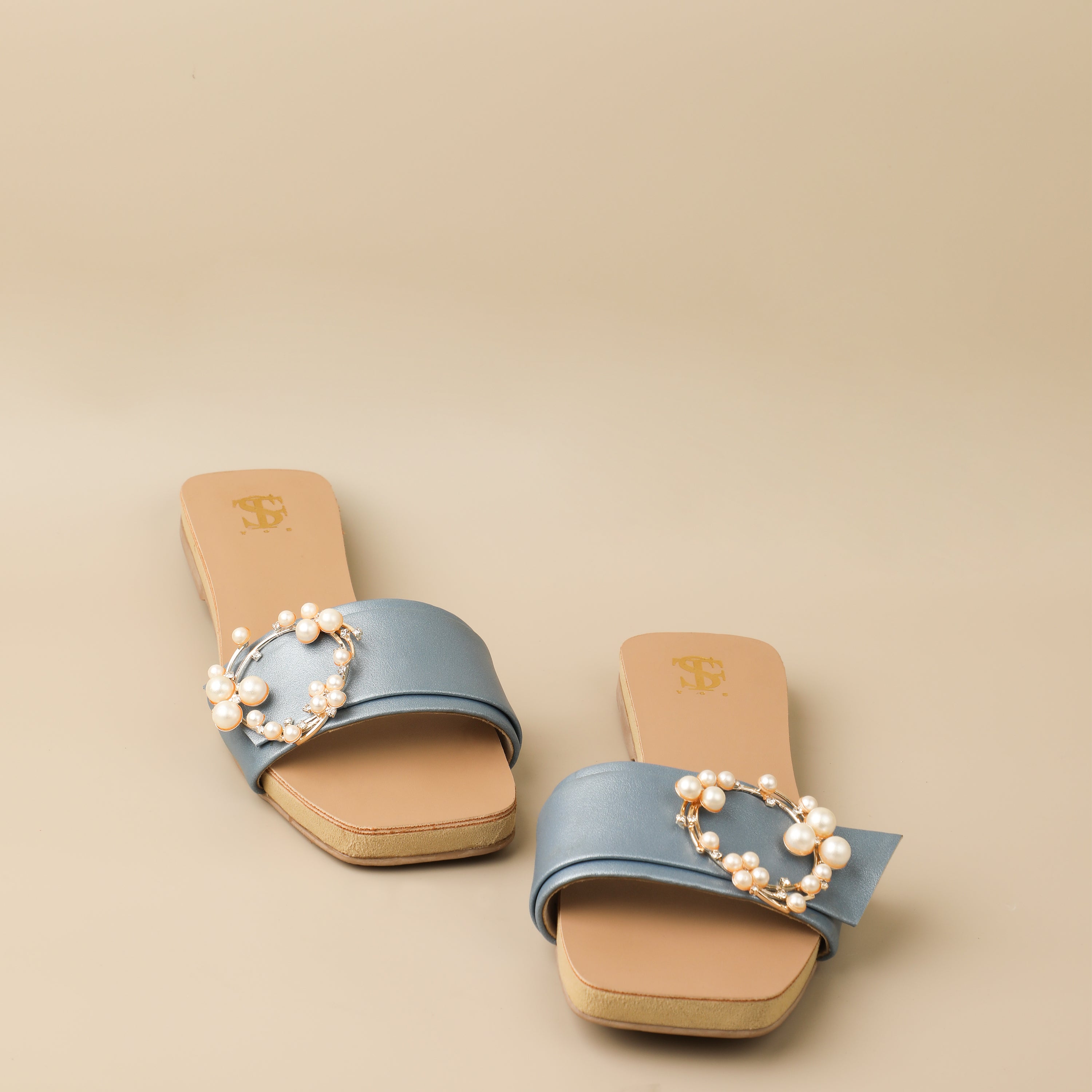 Periwinkle Blue Pearl Flats – Shoe That Fits You