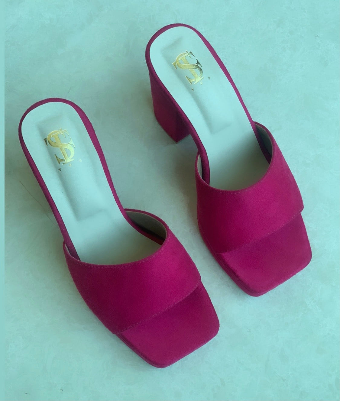 Fuchsia Pink Square Toe Mules – Shoe That Fits You